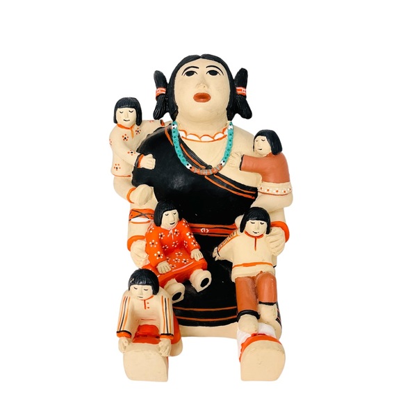 Hand Crafted | Art | Native American Hopi Storyteller Woman Children ...